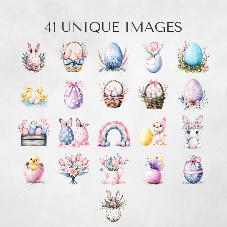 Watercolor Easter Egg Clipart Pack for Commercial Use, Cute Easter ...