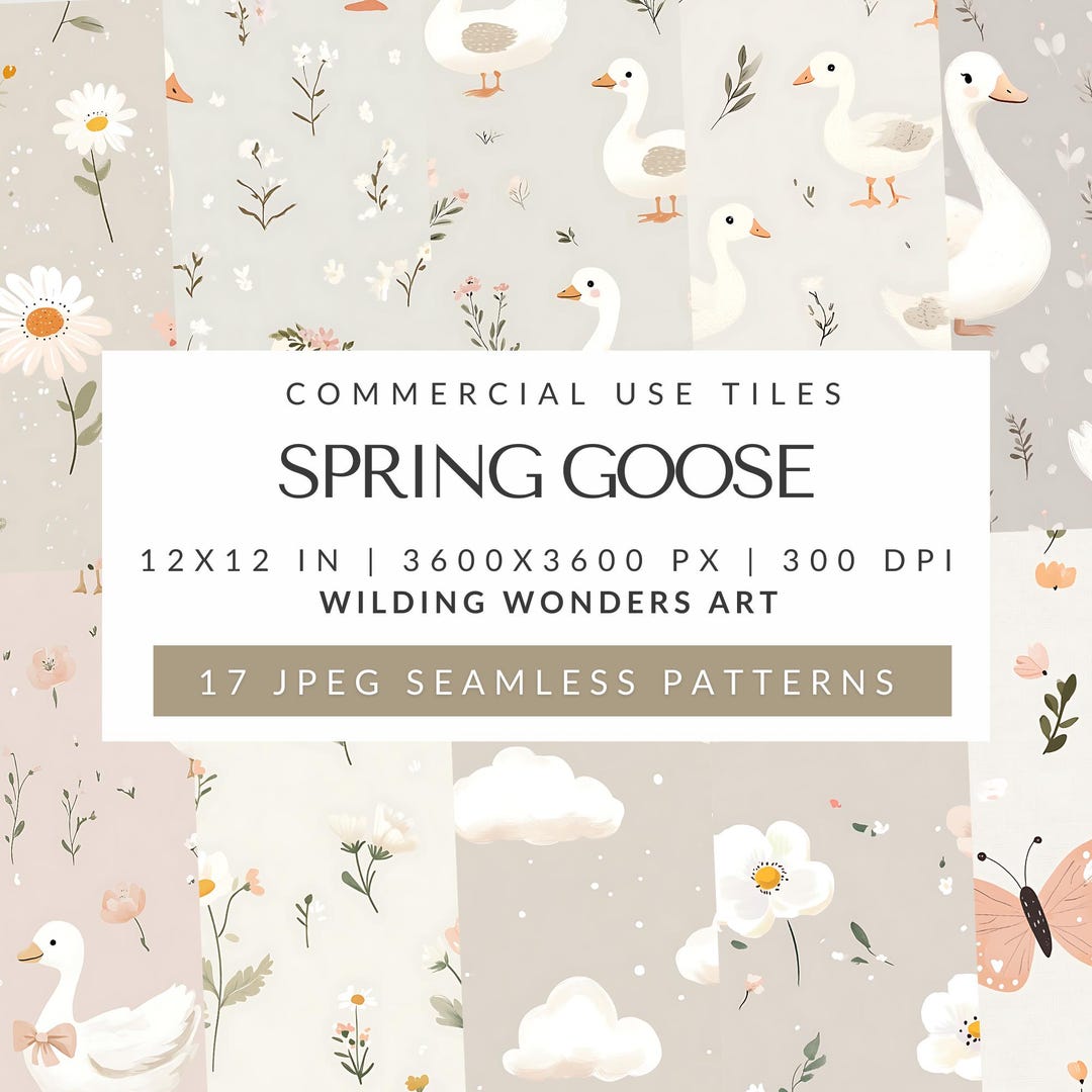 Spring Goose Seamless Patterns for Commercial Use, Repeating Tiles ...