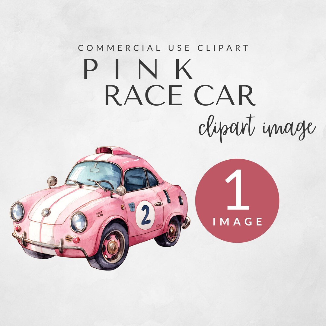 Pink Race Car Clipart Pack for Commercial Use, Race Cars Clipart ...
