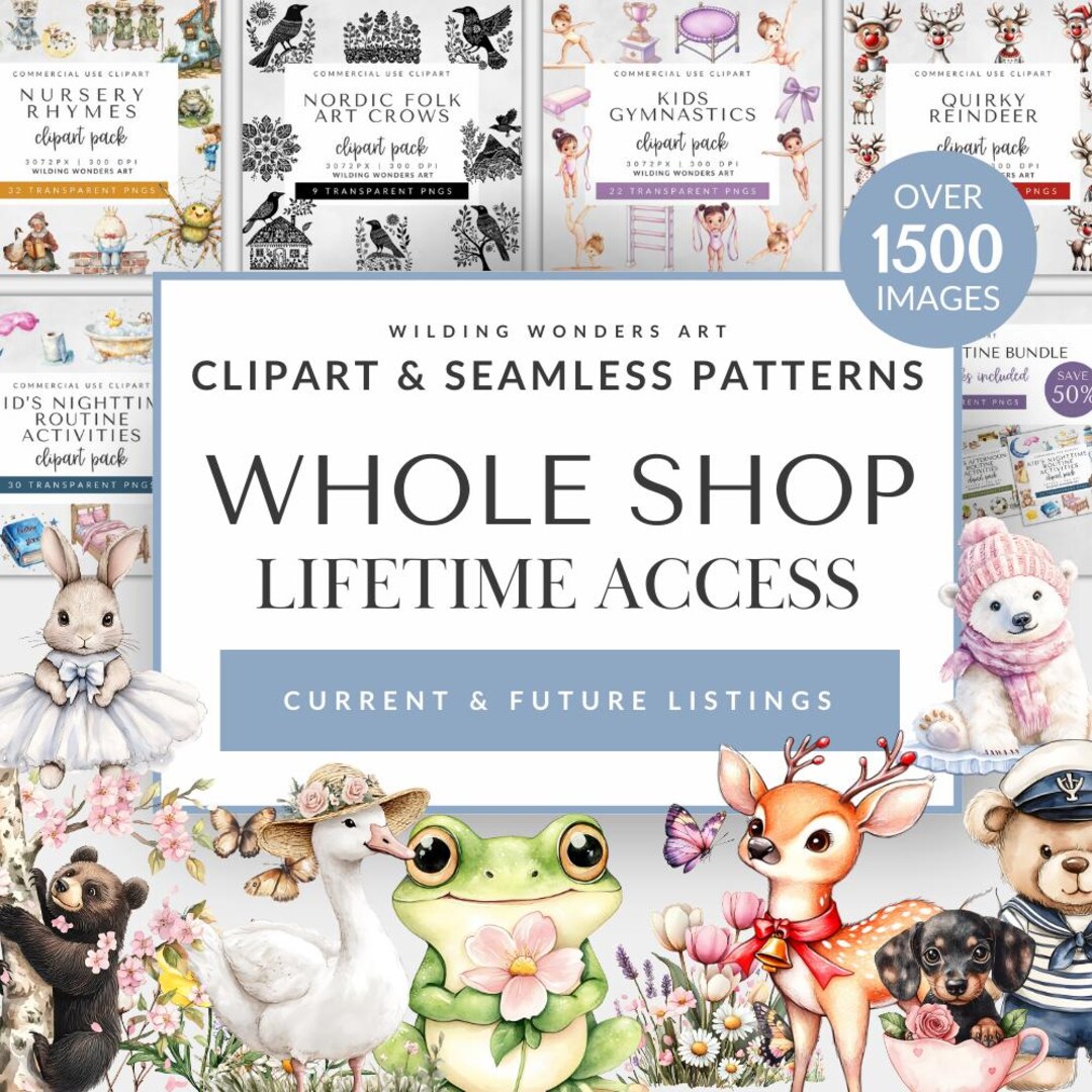 Whole Store Clipart Bundle for Commercial Use, Lifetime Shop Access ...