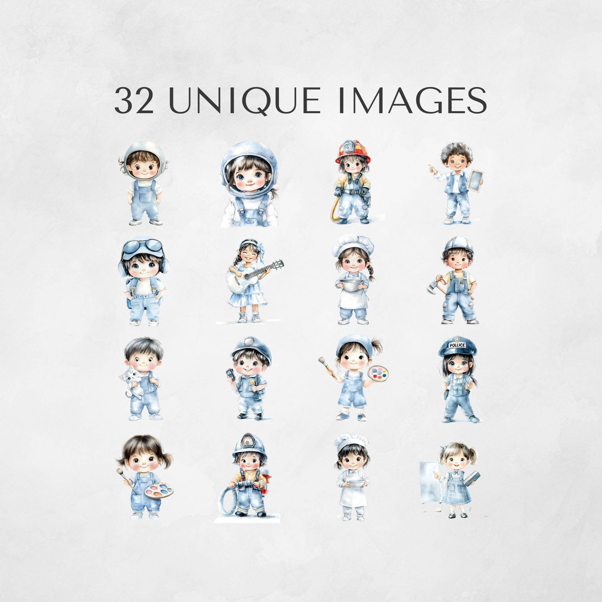 Kids in Careers Clipart for Commercial Use, Profession Clipart, Girl ...