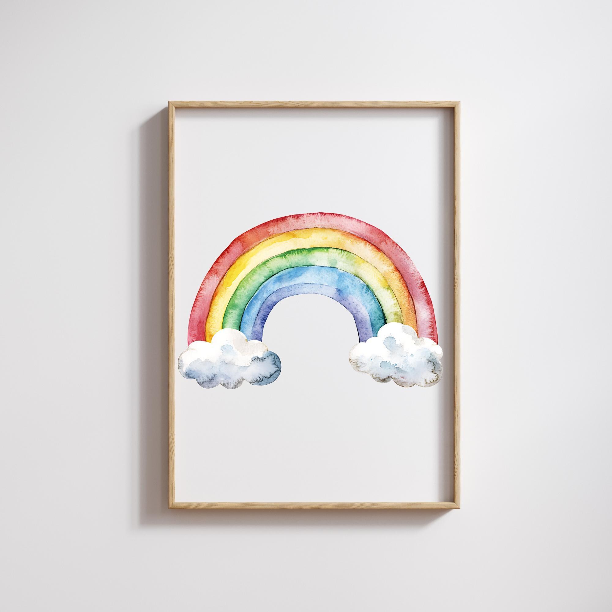 Watercolor Weather Clipart for Commercial Use, Rainbow Clouds ...