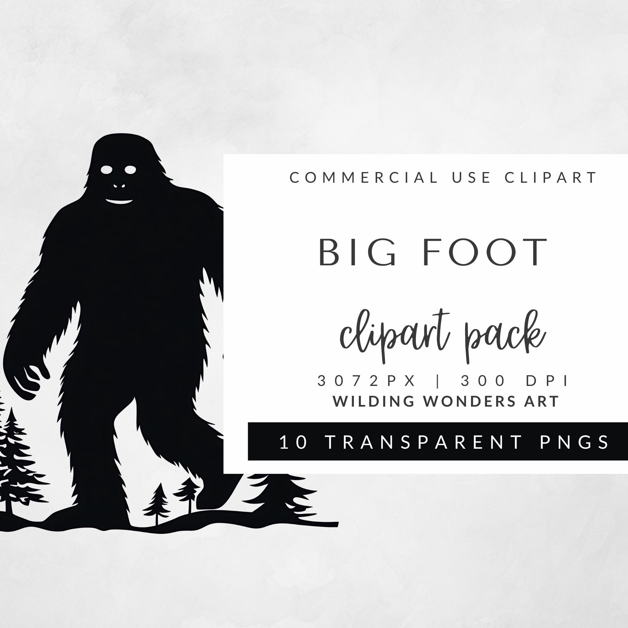 Bigfoot Clipart Pack for Commercial Use, Sasquatch Png, Bigfoot ...