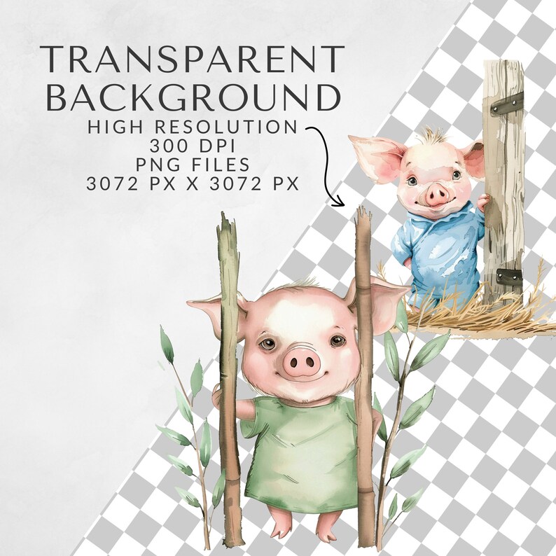 Three Little Pigs Clipart Pack Commercial Use, Nursery Rhymes, Children ...