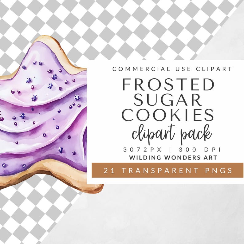 Frosted Sugar Cookie Clipart Pack for Commercial Use, Baking Clipart ...