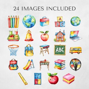 Back to School Colorful Clipart Pack for Commercial Use, Teacher ...