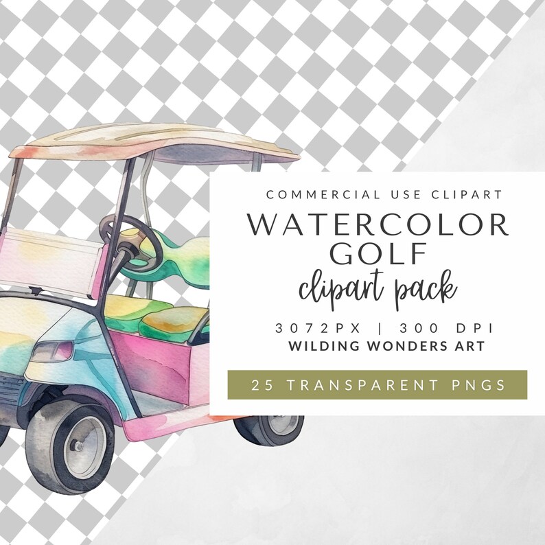Watercolor Golf Clipart for Commercial Use, Golf Ball PNG, Golfer ...