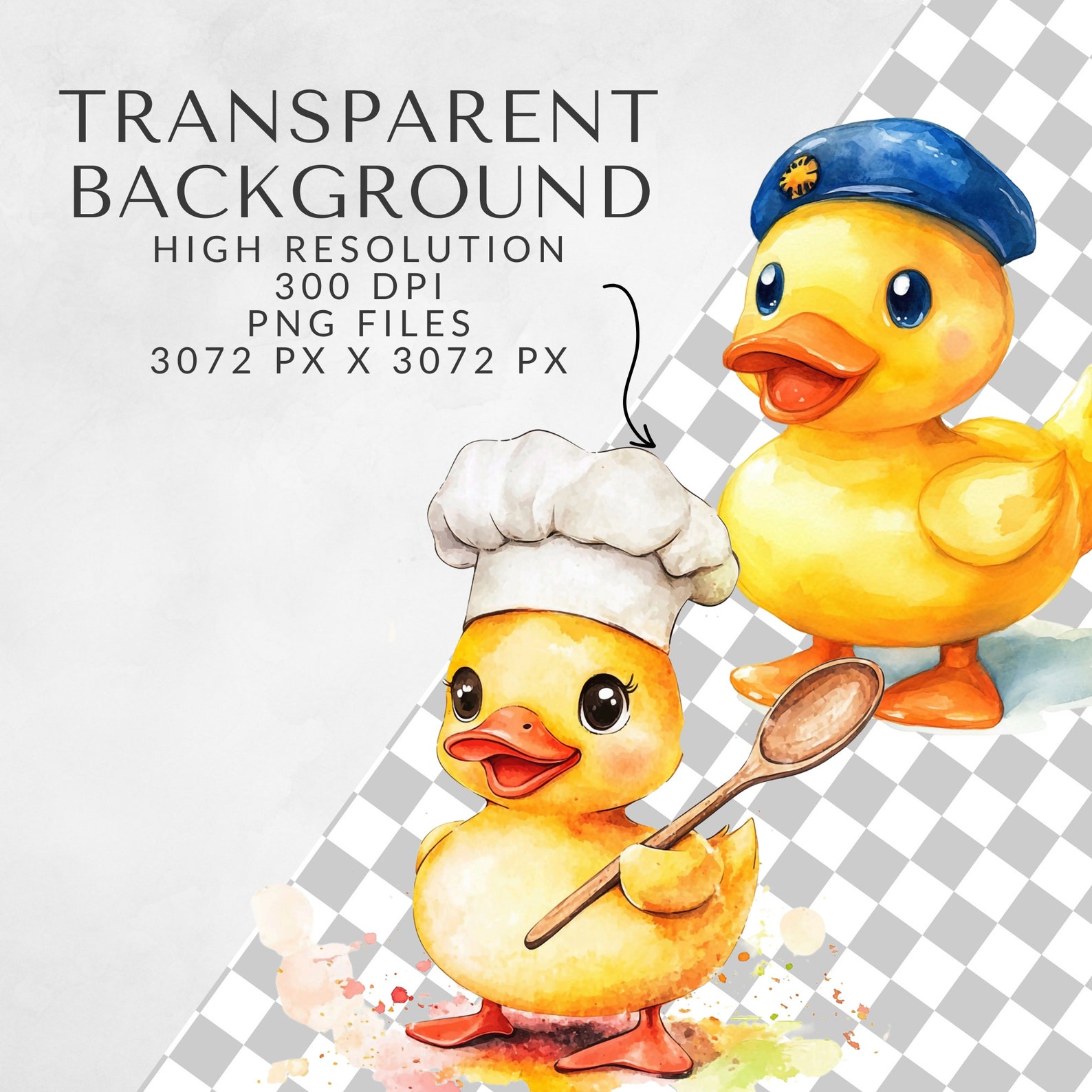 Rubber Duck Watercolor Clipart for Commercial Use, Duck PNG Images for ...