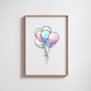 Rainbow Balloon Clipart for Commercial Use, Birthday Party Clipart ...