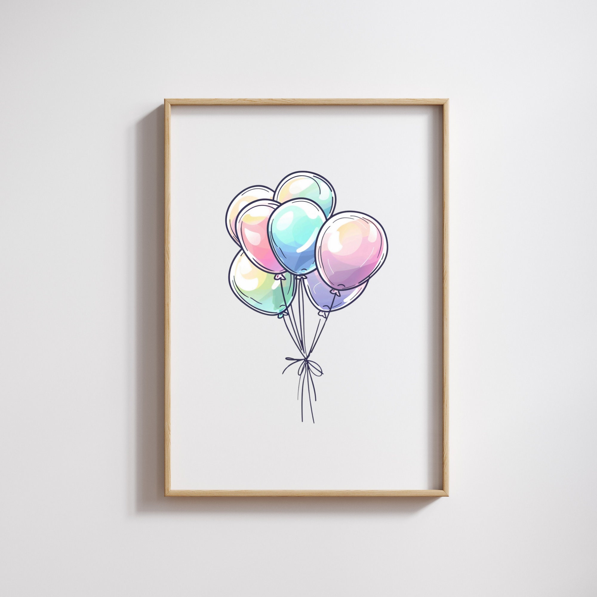 Rainbow Balloon Clipart for Commercial Use, Birthday Party Clipart ...