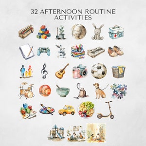 Kids Daily Routine Clipart BUNDLE for Commercial Use, Children Morning ...