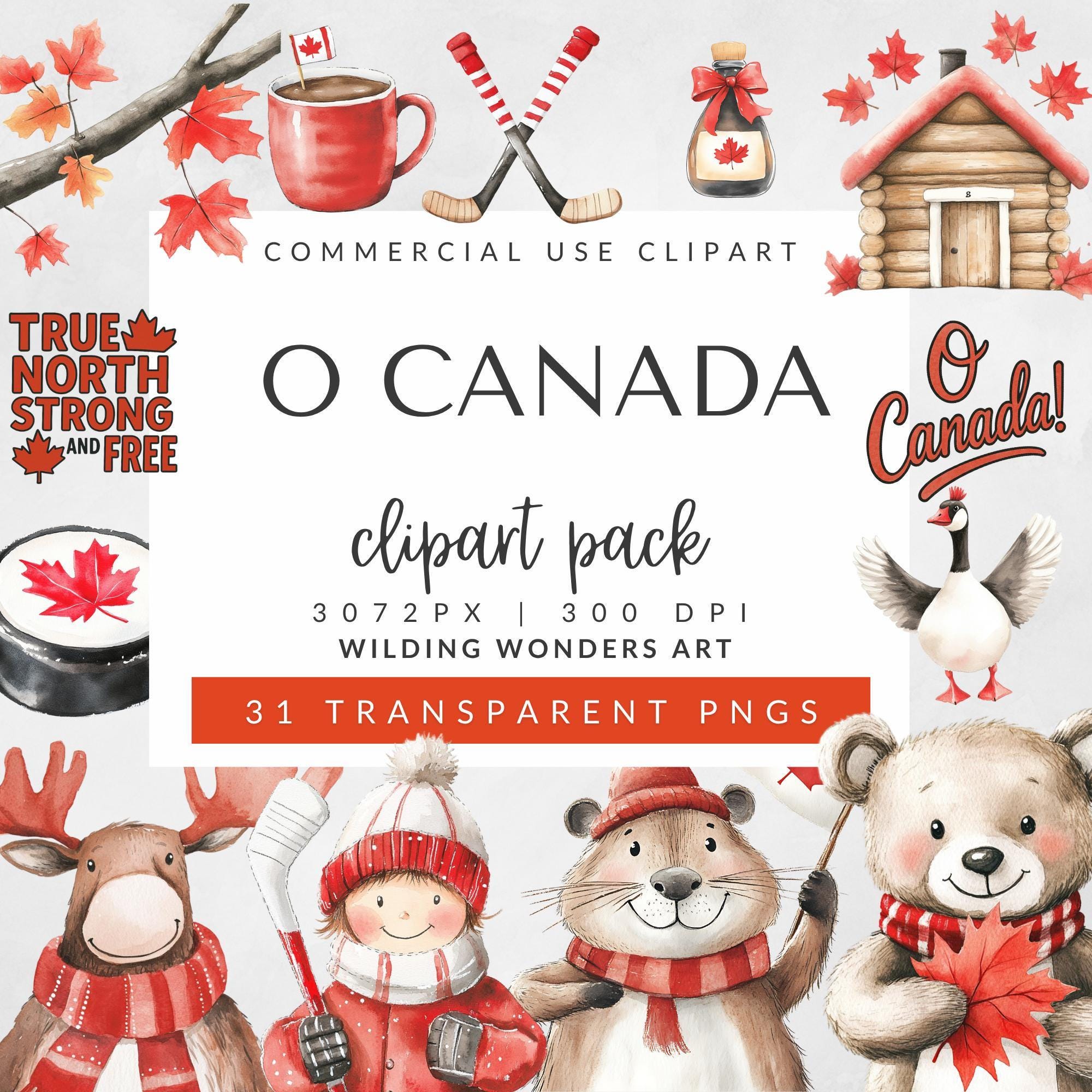 O Canada Clipart Pack for Commercial Use, Canada Day, Maple Leaf ...