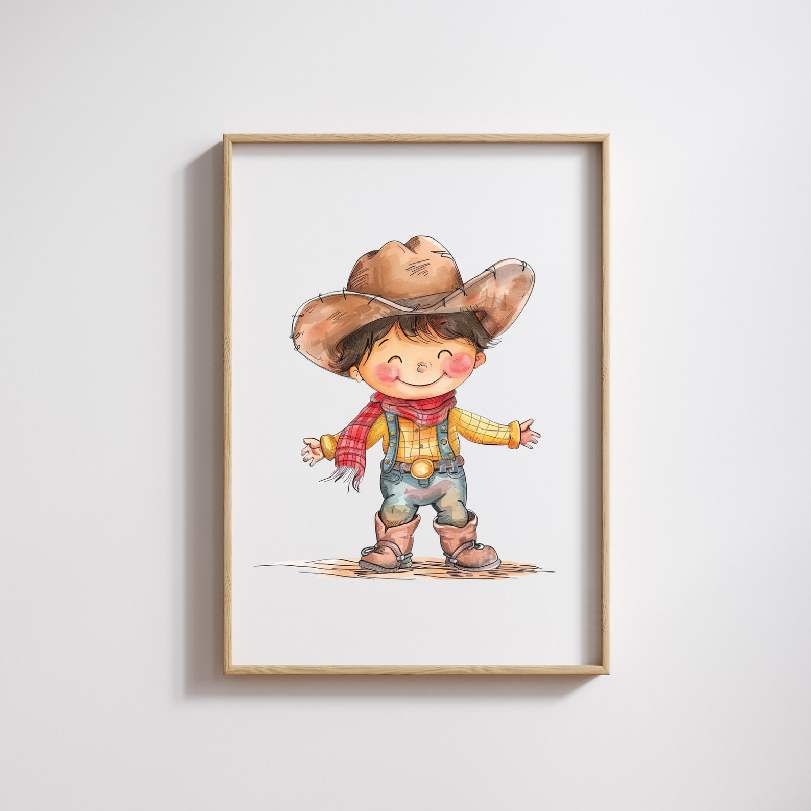 Baby Boy Cowboy Clipart for Commercial Use, Wild West PNG, Watercolor ...