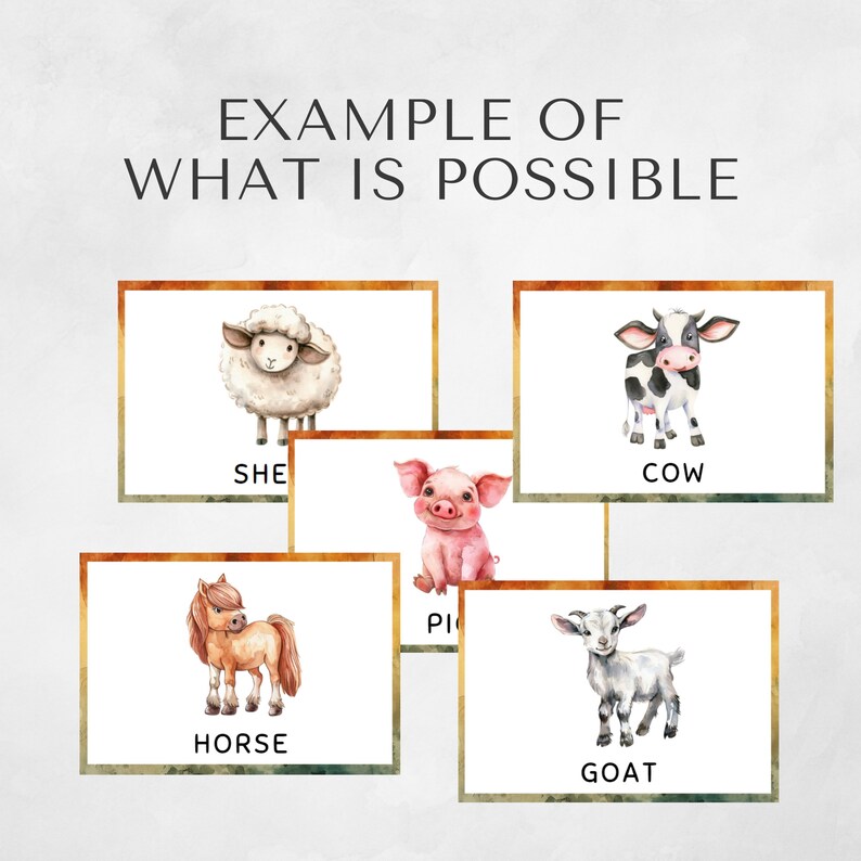 Watercolor Farm Animals Clipart Pack Commercial Use, Cute Nursery Decor ...