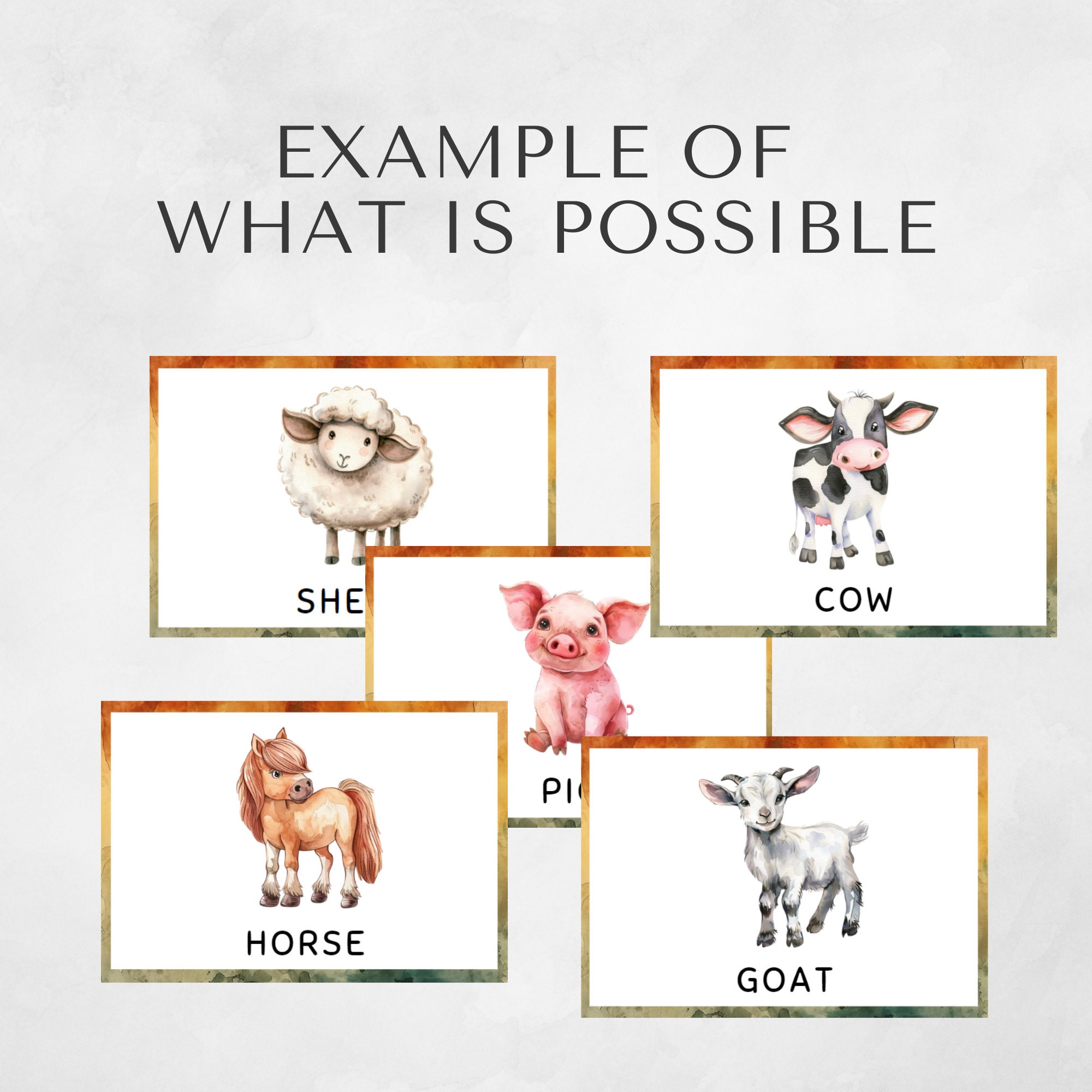 Watercolor Farm Animals Clipart Pack Commercial Use, Cute Nursery Decor ...