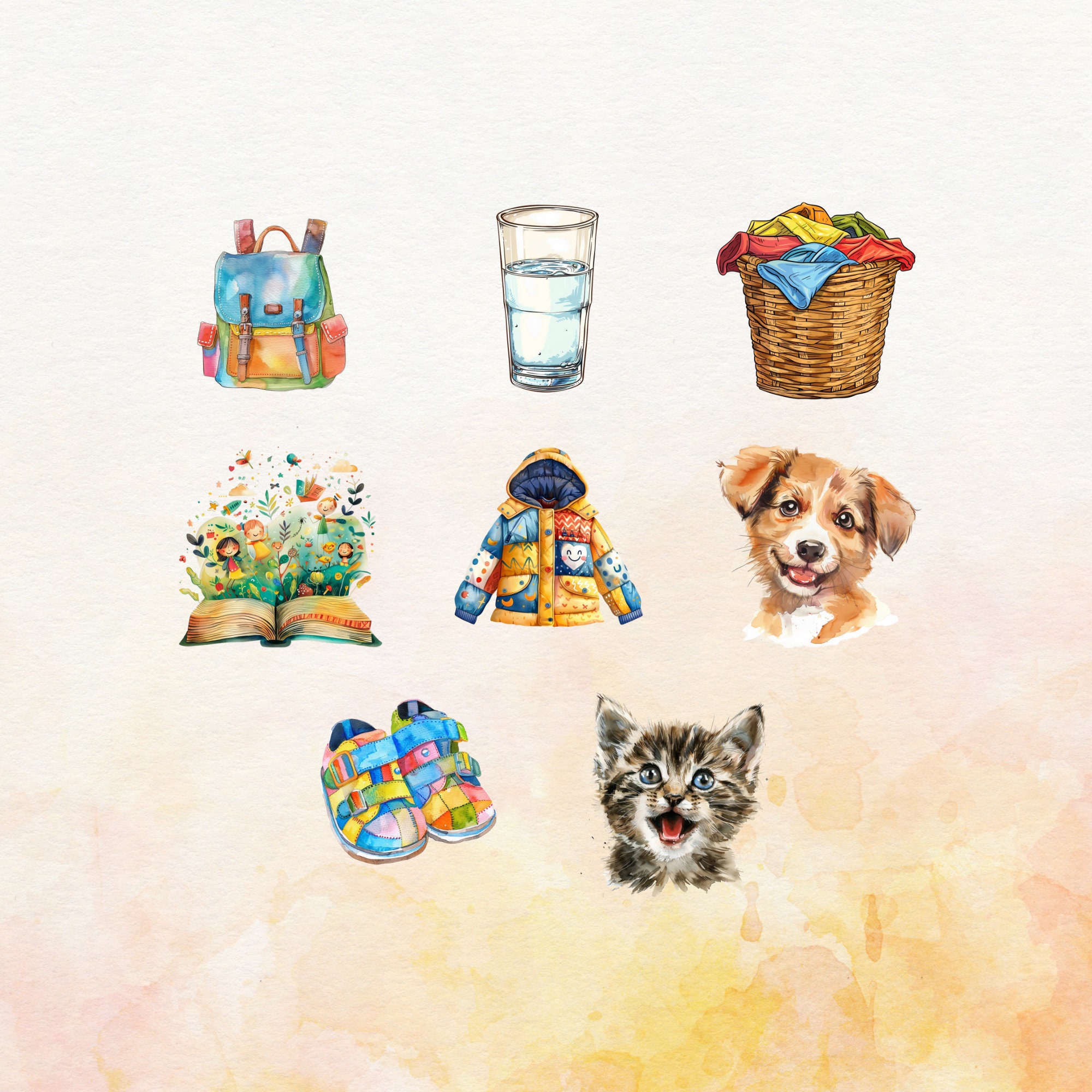 Kids Morning Routine Clipart Commercial Use, Children's Daily Activity ...