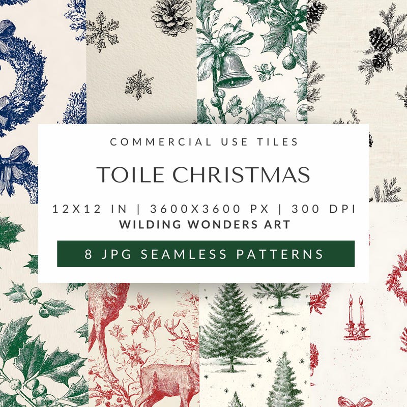 Toile Print Holiday Cards - Etsy