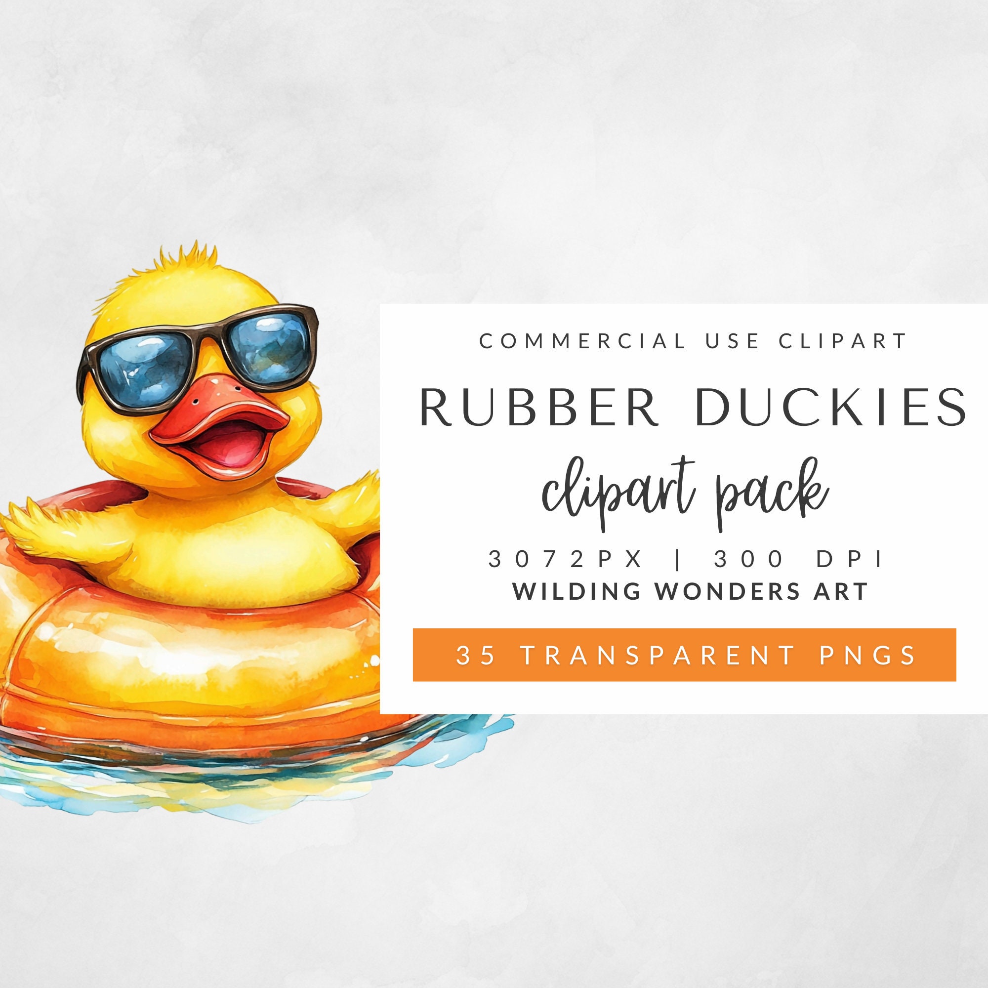 Rubber Duck Watercolor Clipart for Commercial Use, Duck PNG Images for ...