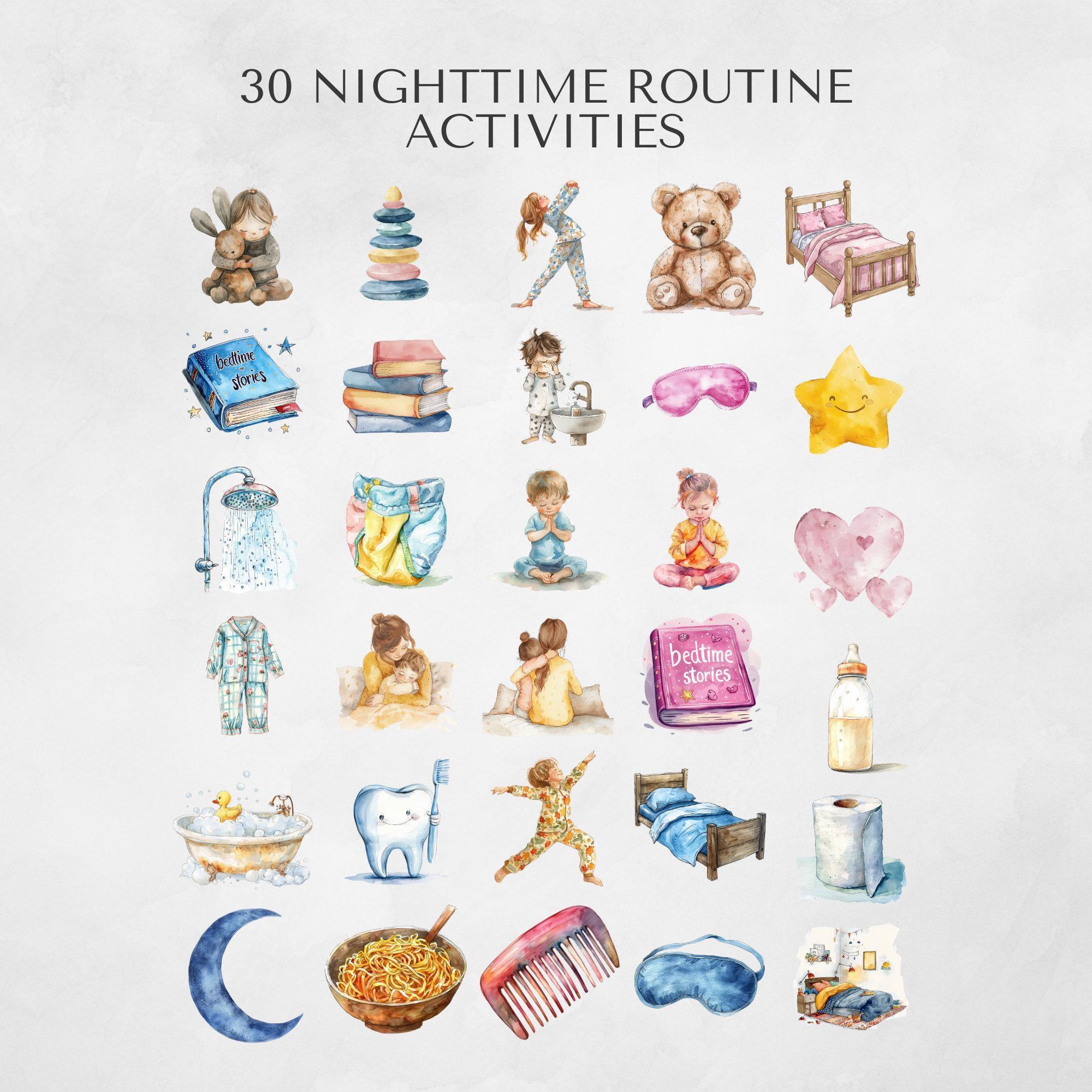 Kids Daily Routine Clipart BUNDLE for Commercial Use, Children Morning ...