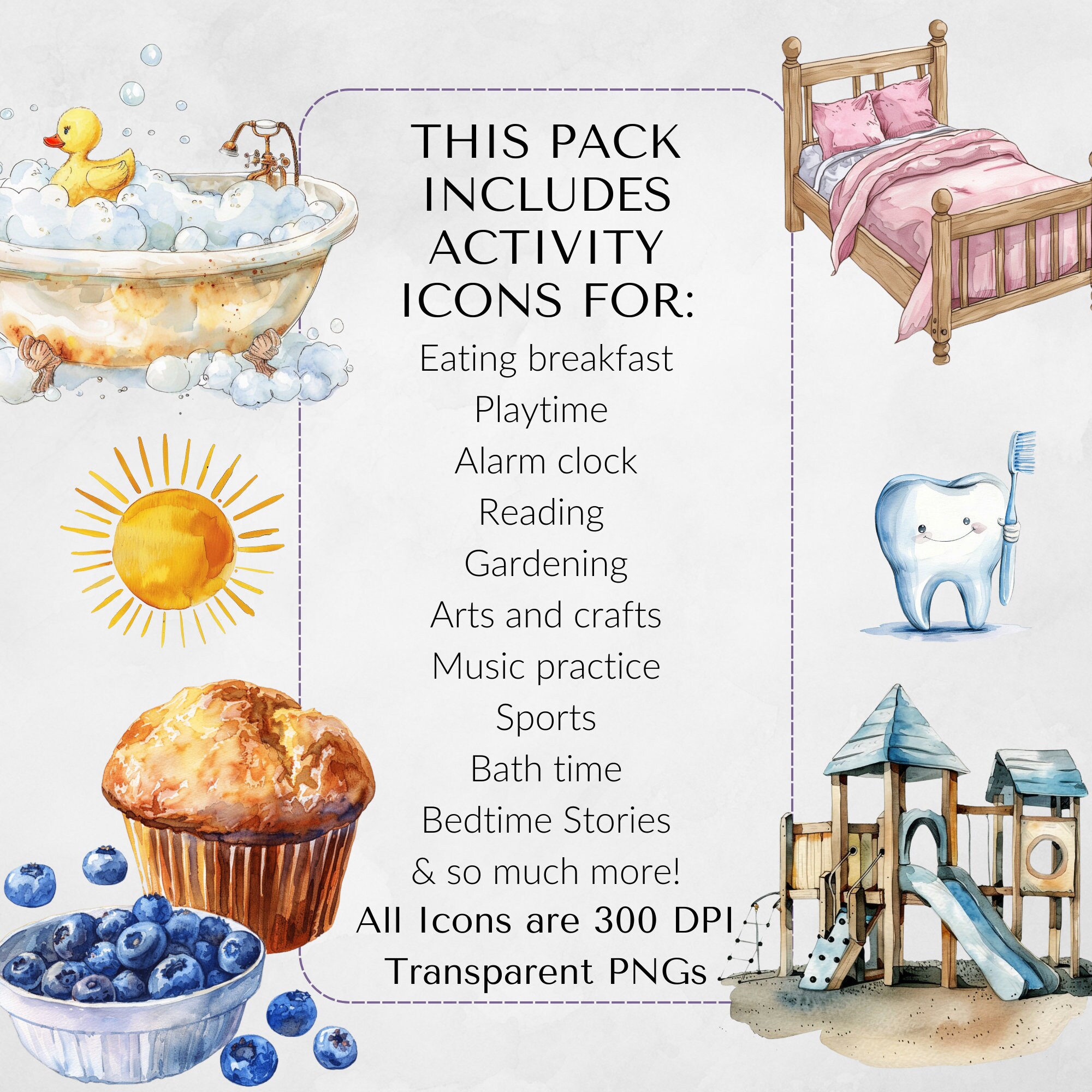 Kids Daily Routine Clipart BUNDLE for Commercial Use, Children Morning ...