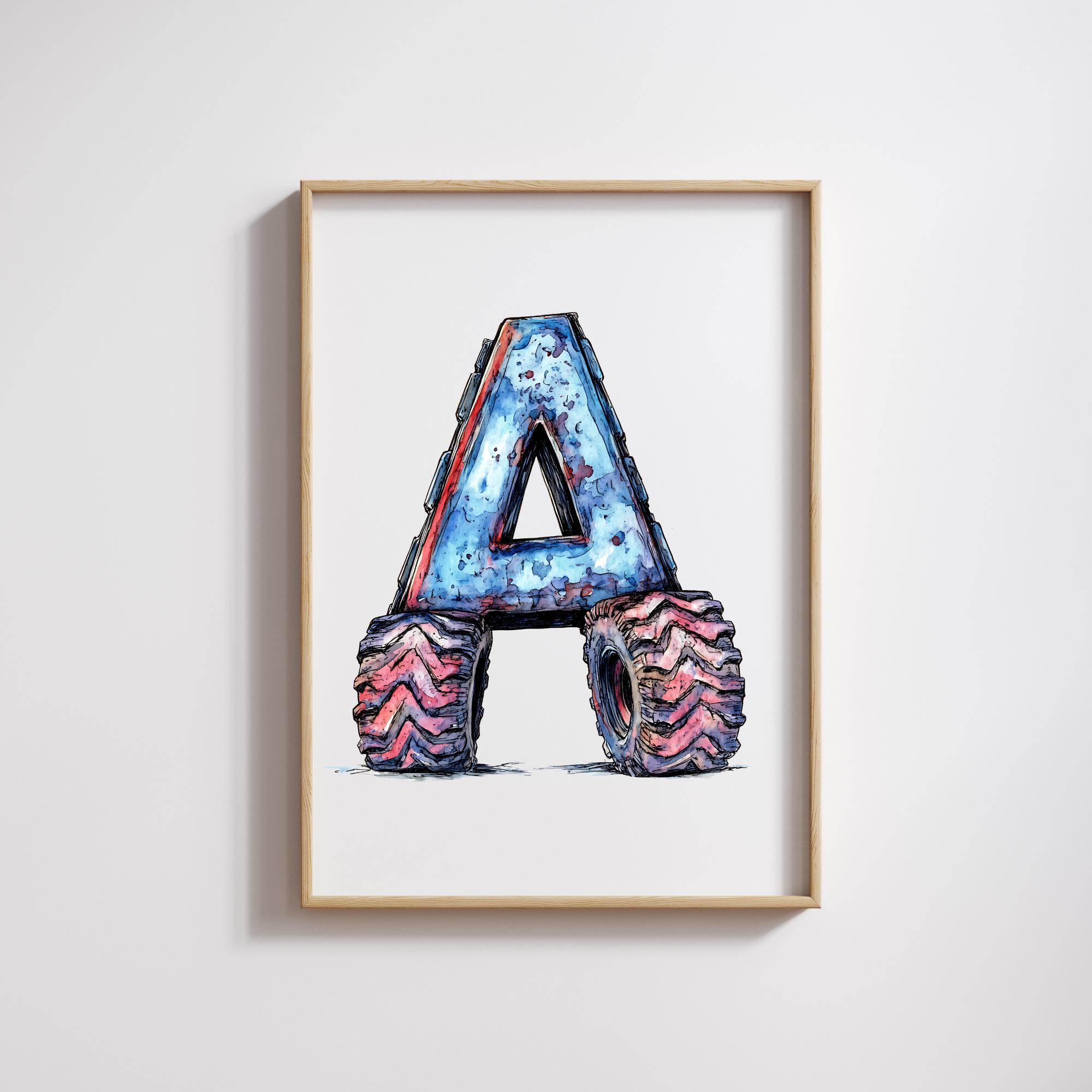 Monster Truck Alphabet Clipart for Commercial Use, Road Design Names ...