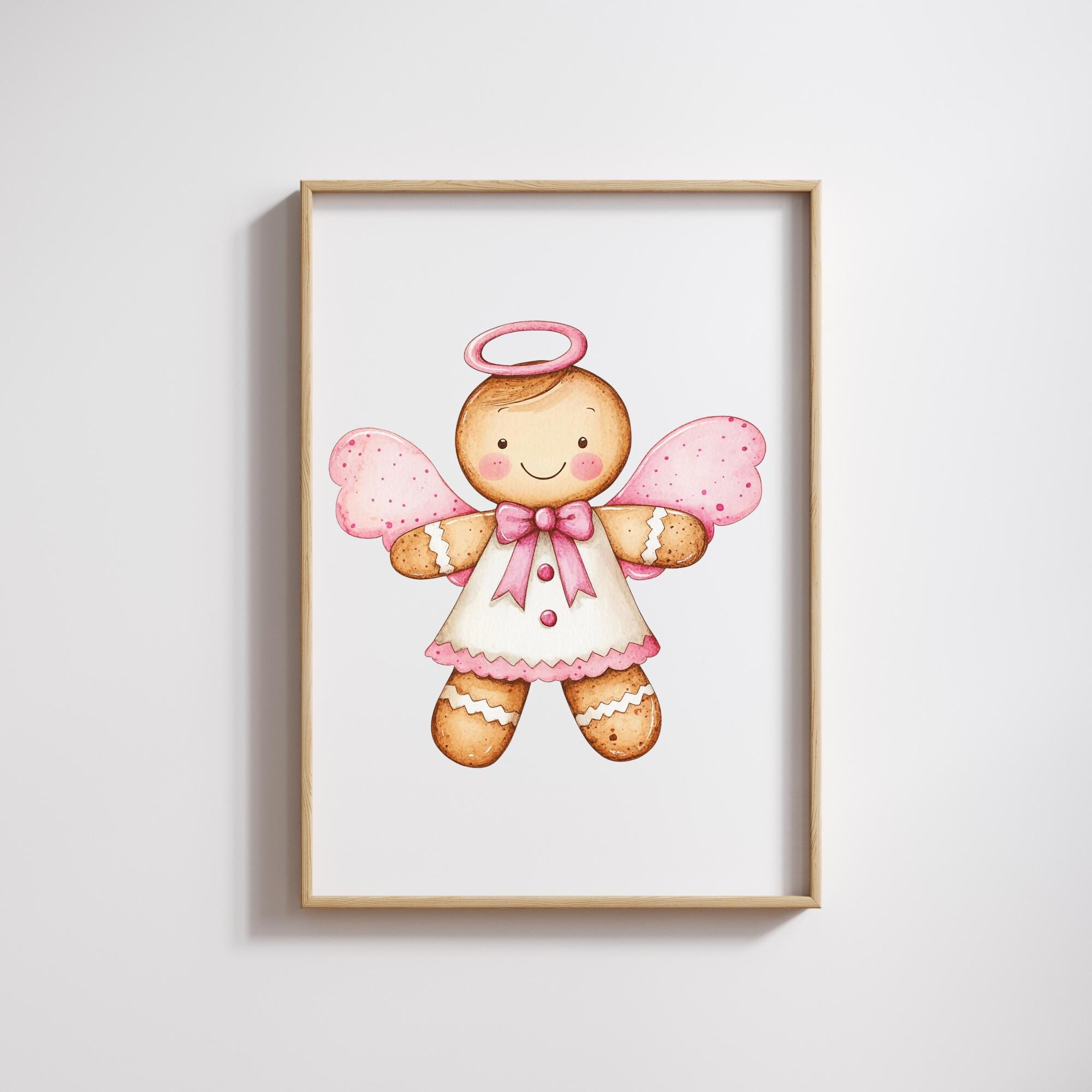 Pink Gingerbread Girls Clipart for Commercial Use, Watercolor ...