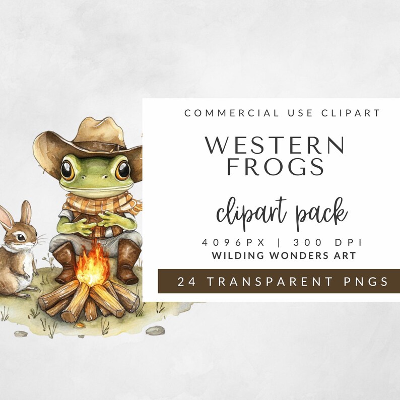 Western Cowboy Frog Clipart Pack for Commercial Use, Boy Party, Cute ...
