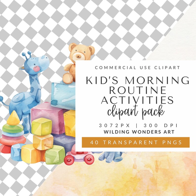 Kids Morning Routine Clipart Commercial Use, Children's Daily Activity ...