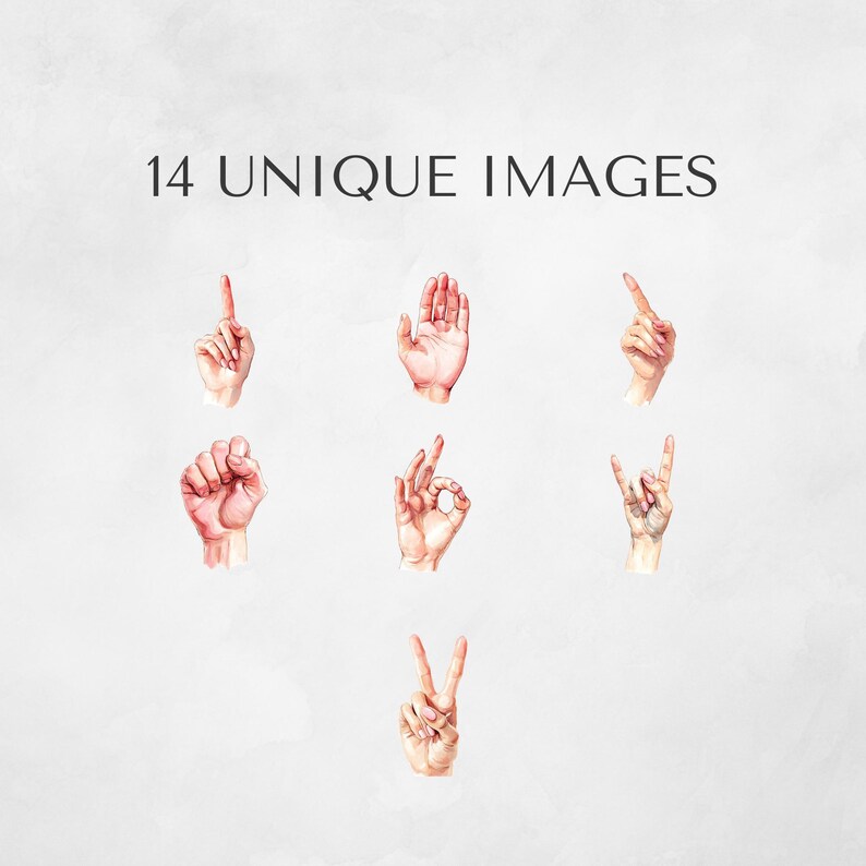 Hand Gestures Clipart Pack for Commercial Use, Peace Sign, Peace Out ...