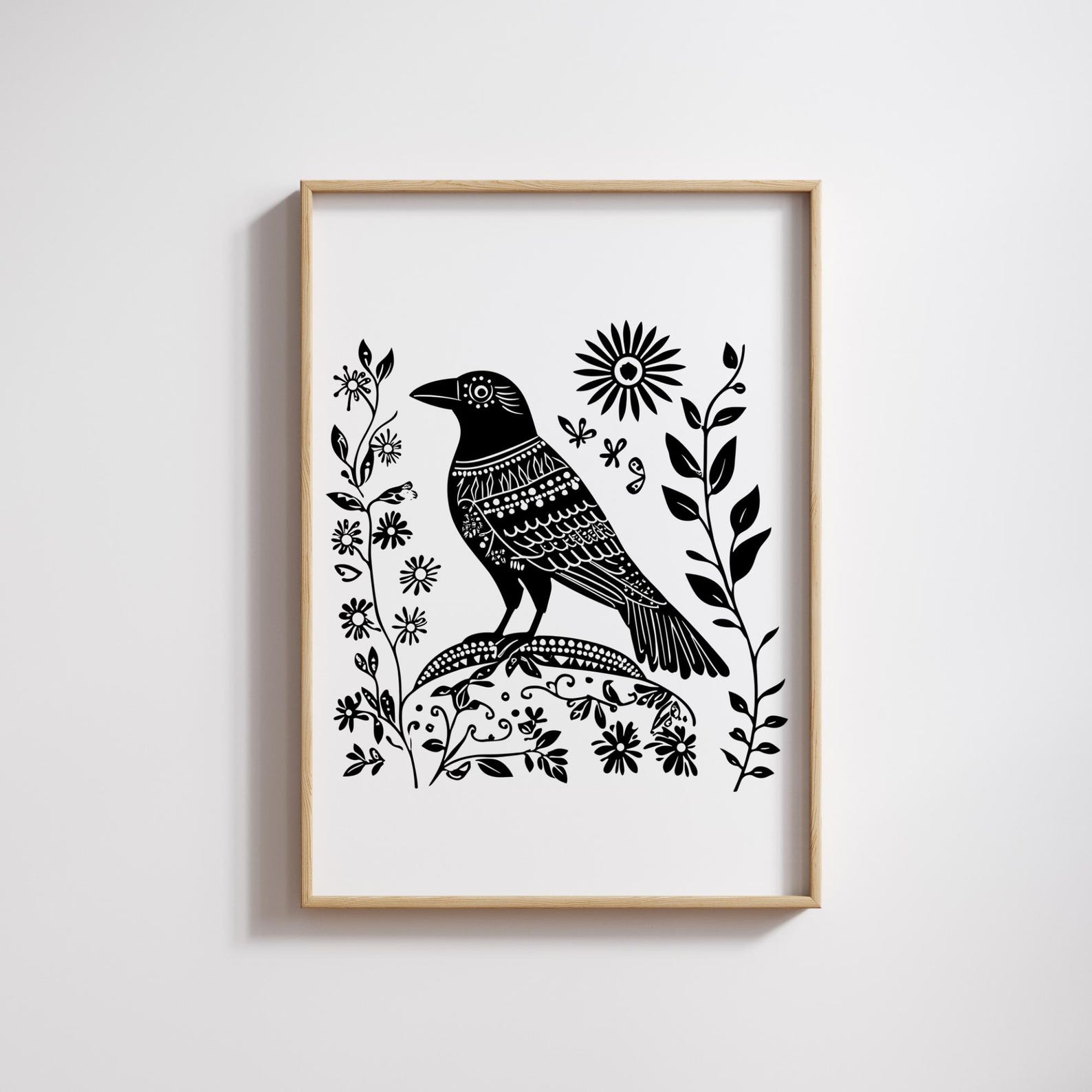 Nordic Folk Art Crows Clipart Pack for Commercial Use, Scandinavian Png ...