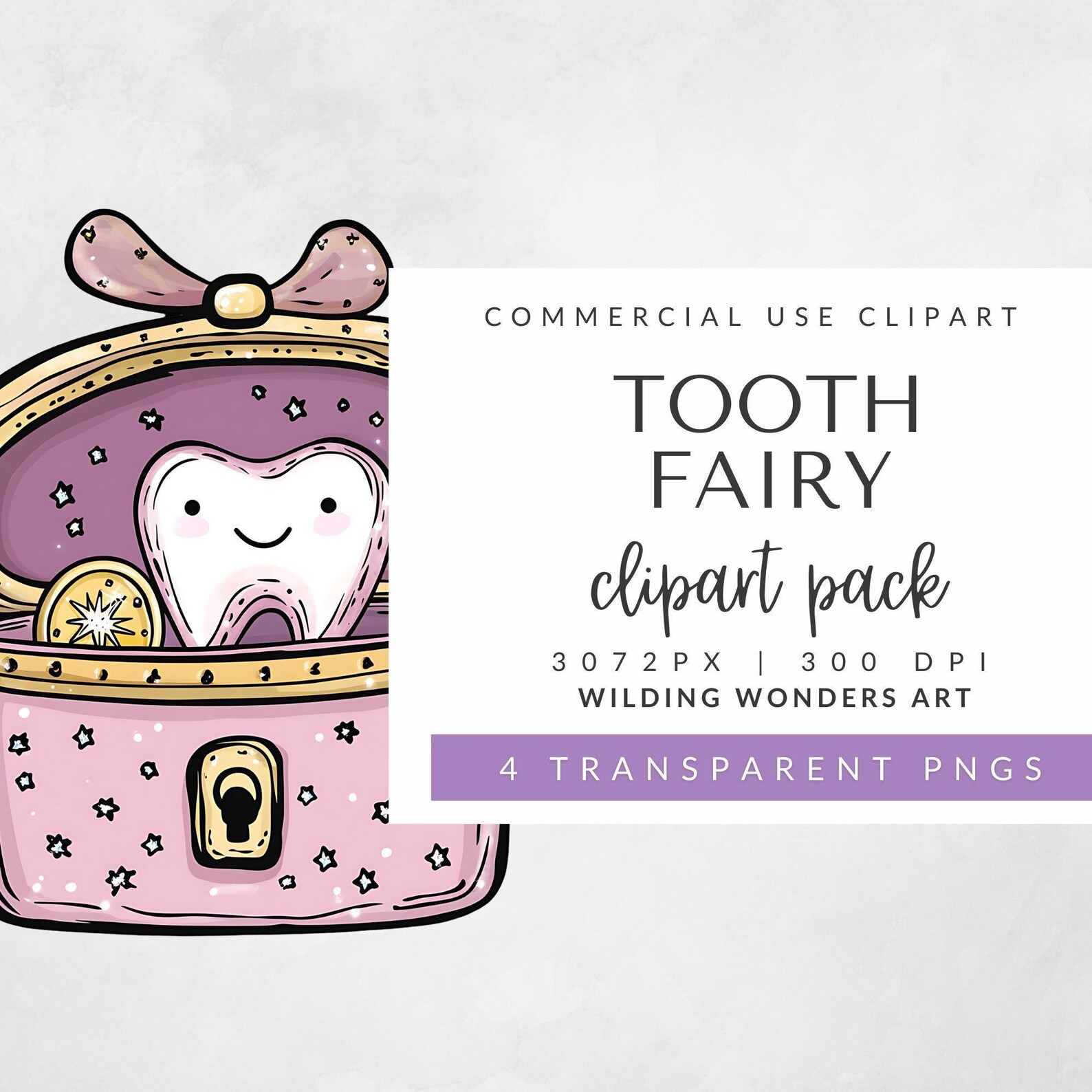 Tooth Fairy Clipart Pack for Commercial Use, Black Tooth Fairy Clip Art ...