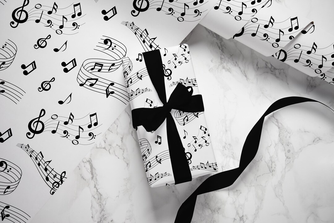 Music Note Wrapping Papers, Gift Wrap for Music Lovers, Musical Theme ...