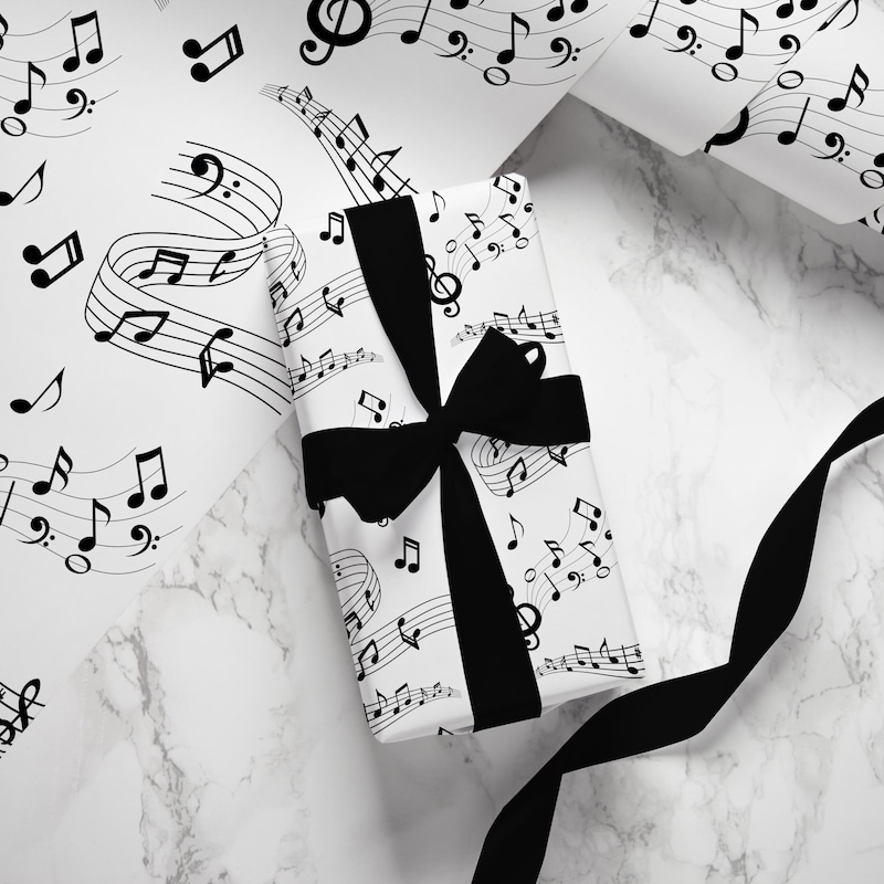 Musical Notes Wrapping Paper - Etsy