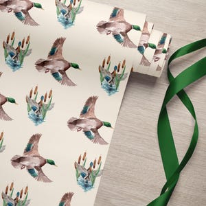 Duck Gift Wrap, Hunting Wrapping Paper, Father's Day Gift Wrap, Animal ...