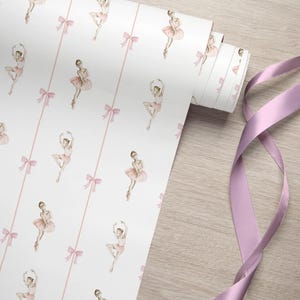 Ballerina Personalized Wrapping Paper, Girl Gift Wrap, Elegant ...