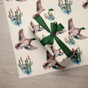 Duck Gift Wrap, Hunting Wrapping Paper, Father's Day Gift Wrap, Animal ...