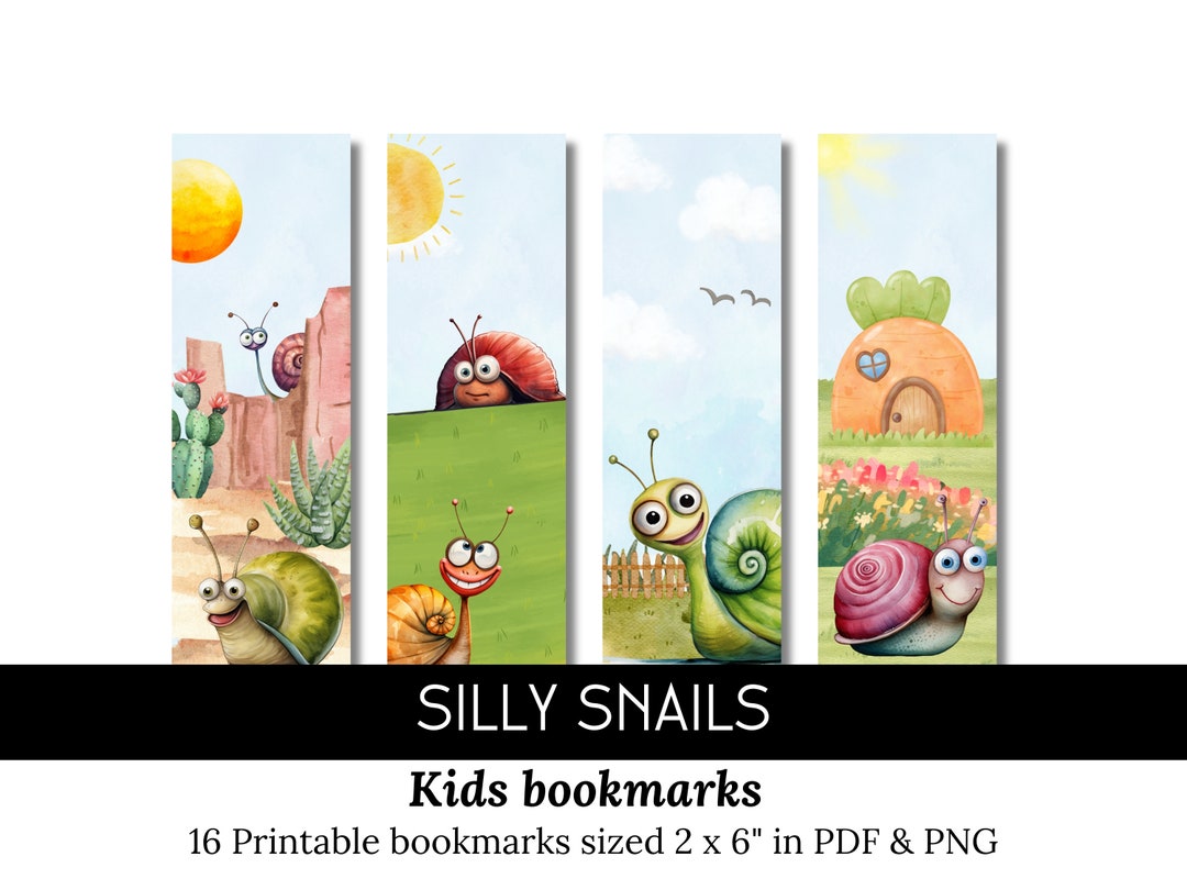 Silly Snails Bookmarks | Quirky and Whimsical Bookmarks for Kids ...