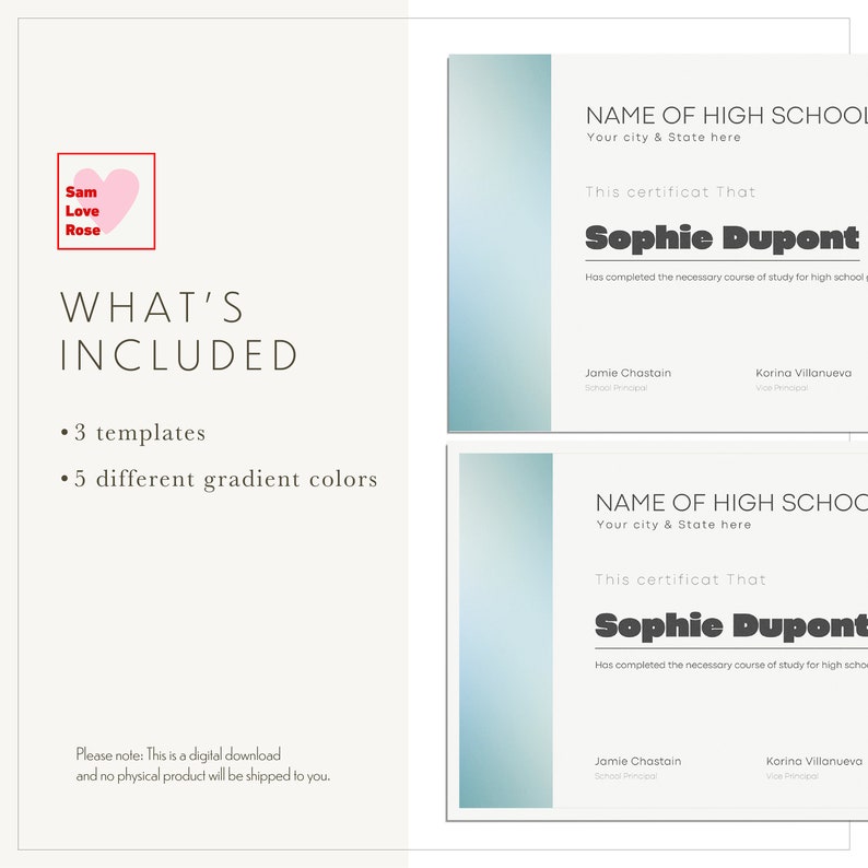 Home School Diploma, High School Diploma, Editable Template on Canva ...
