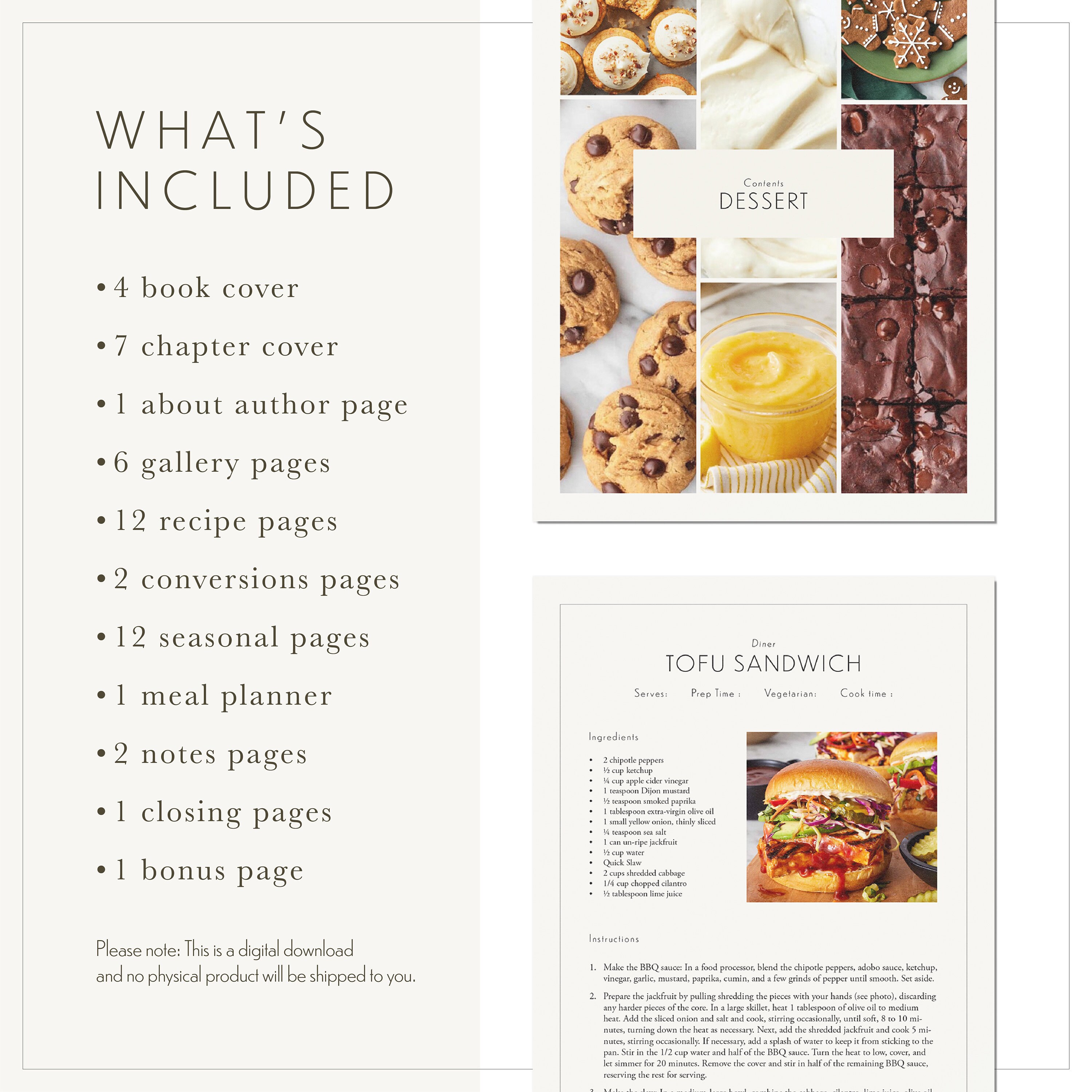 Recipe Book Template, Editable Recipe Book Template, Printable Recipe ...