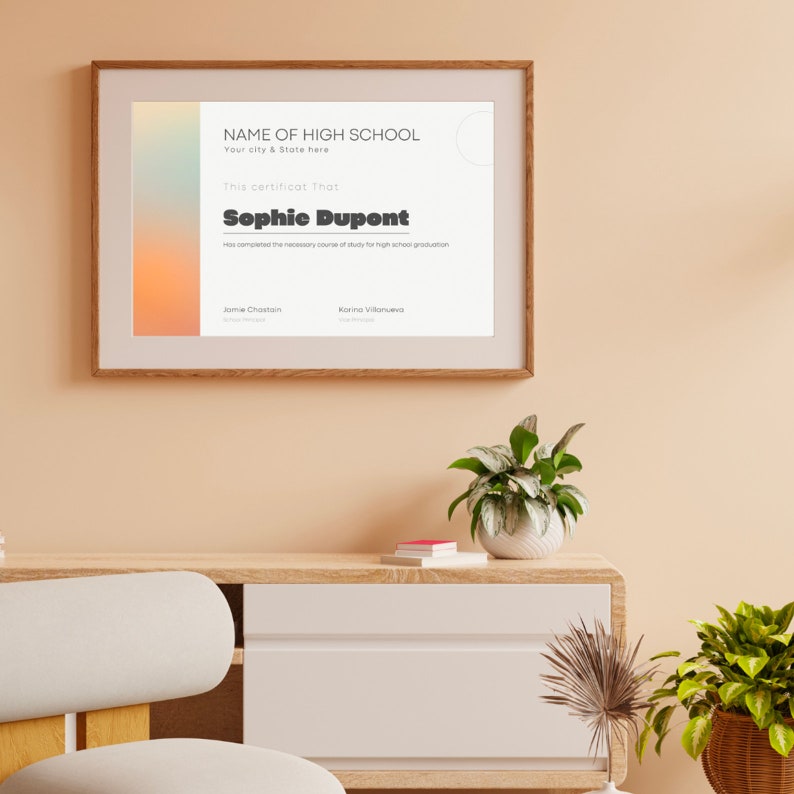 Home School Diploma, High School Diploma, Editable Template on Canva ...