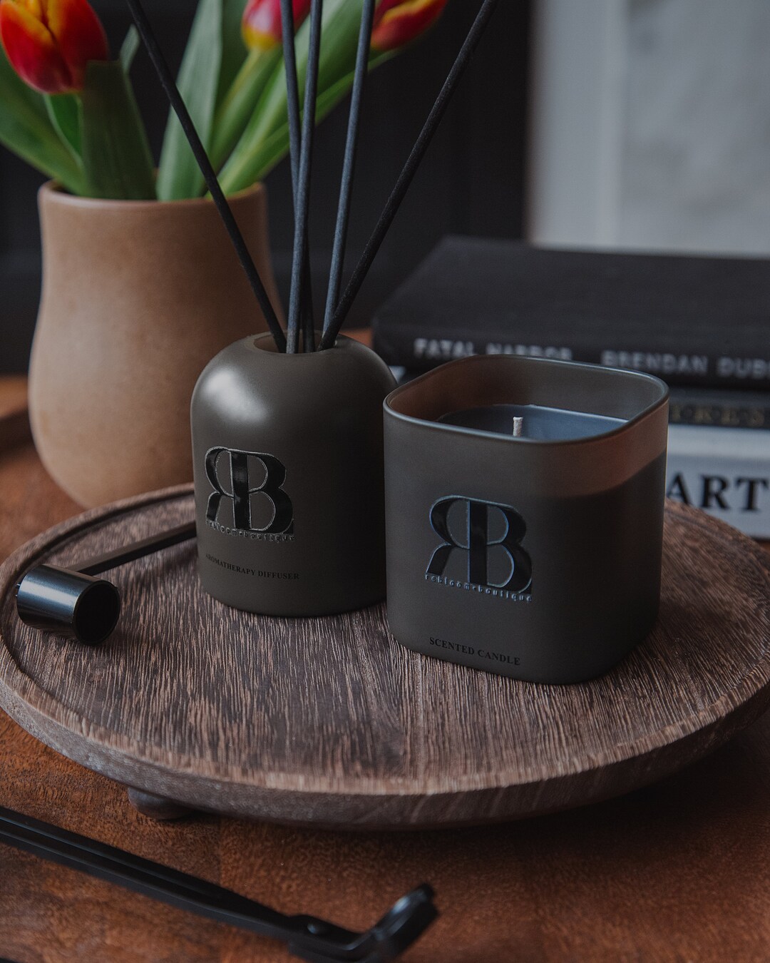 Rebloom Boutique Luxury Eco-friendly Home Decor Gift Set Gray Reed ...