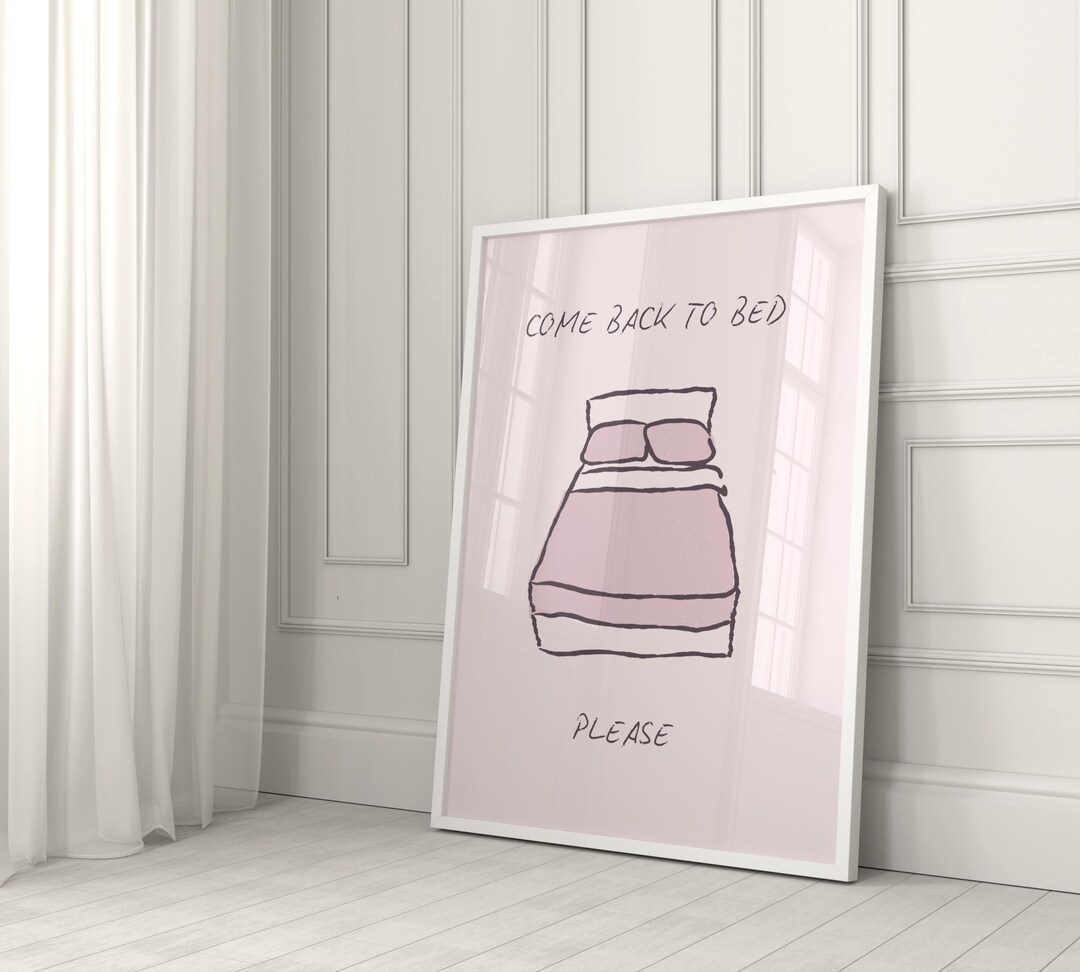 Come Back to Bed Please Digital Print | Minimalist Bedroom Wall Art ...