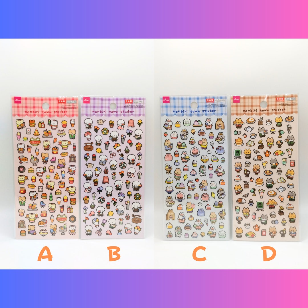 Nonbiri Town Stickers Sheet,sticker Pack,journal Stickers, Kawaii ...
