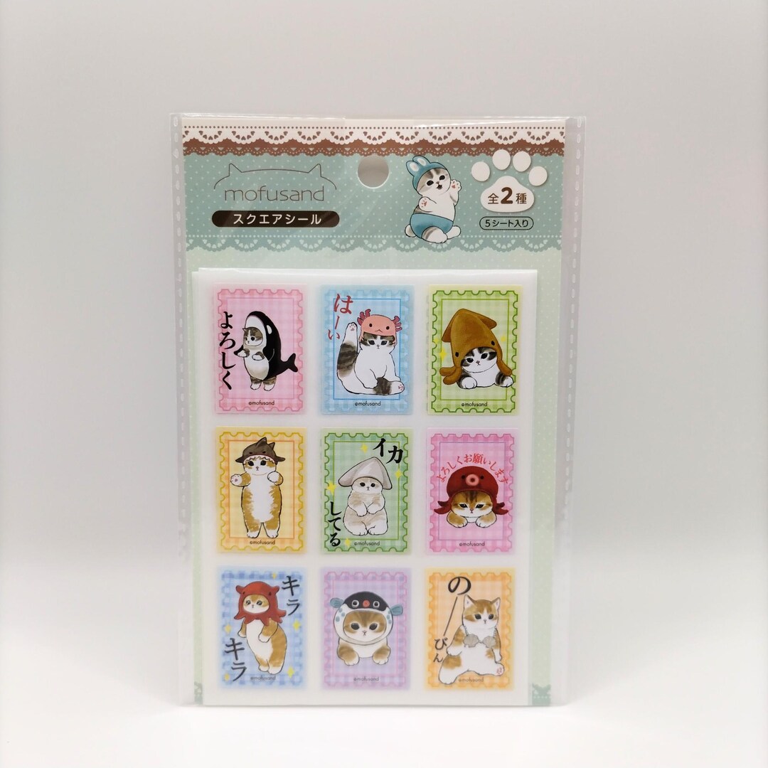 Mofusand Stickers,mofusand Cat,square Design - Etsy