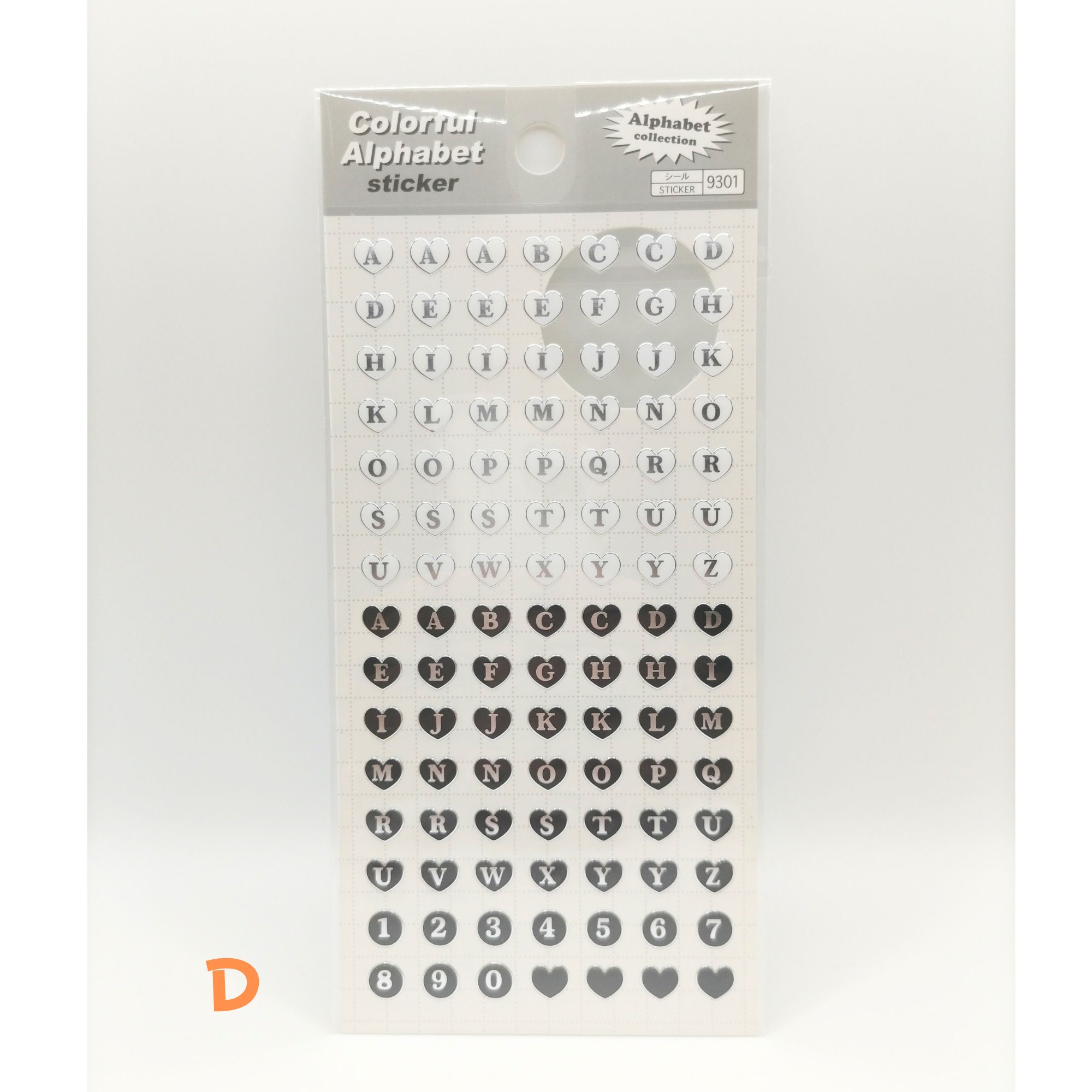 Heart Alphabet Stickers Sheet,sticker Pack,journal Stickers, Kawaii ...