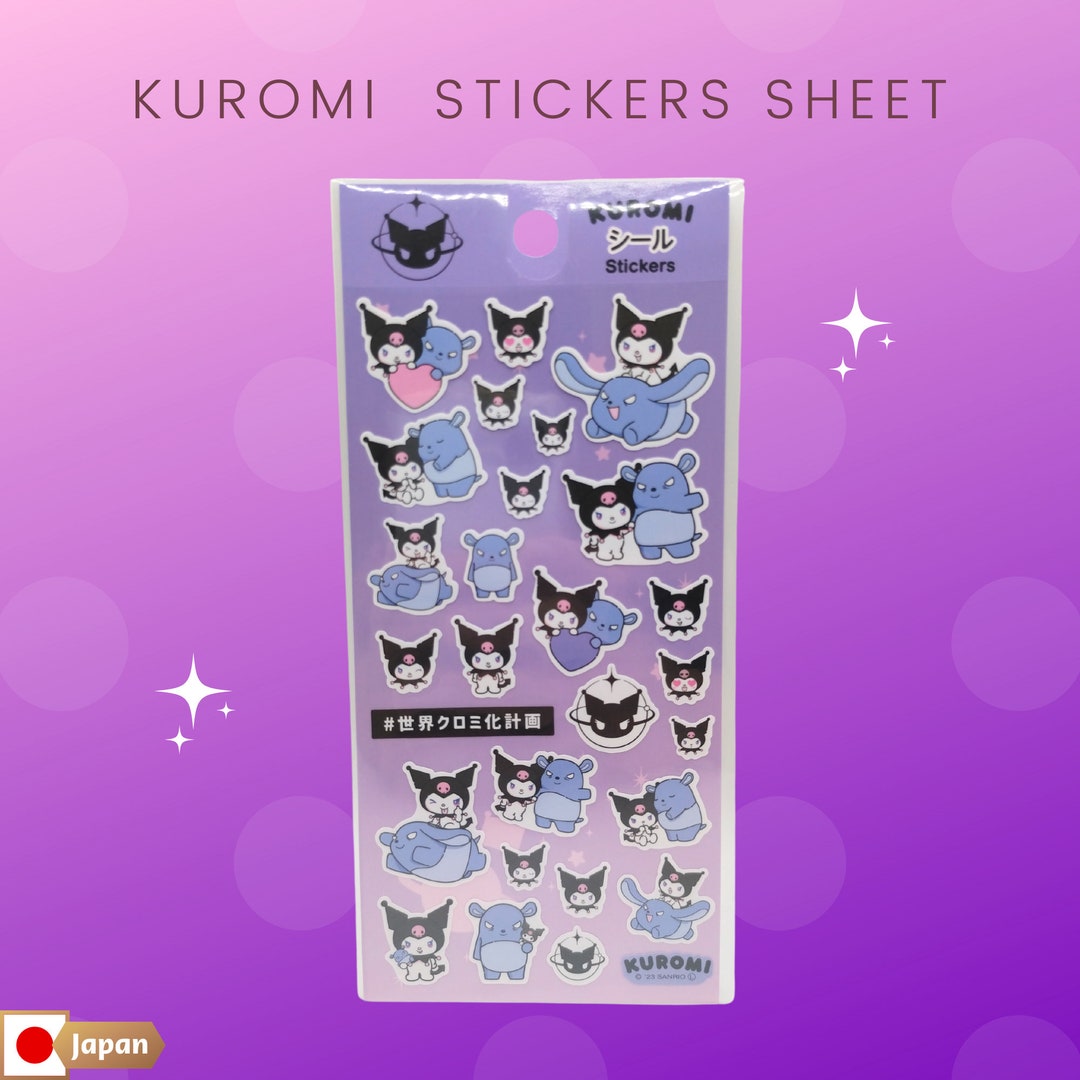 Sanrio KUROMI Stickers Sheet,sticker Pack 2023,journal Stickers, Kawaii ...