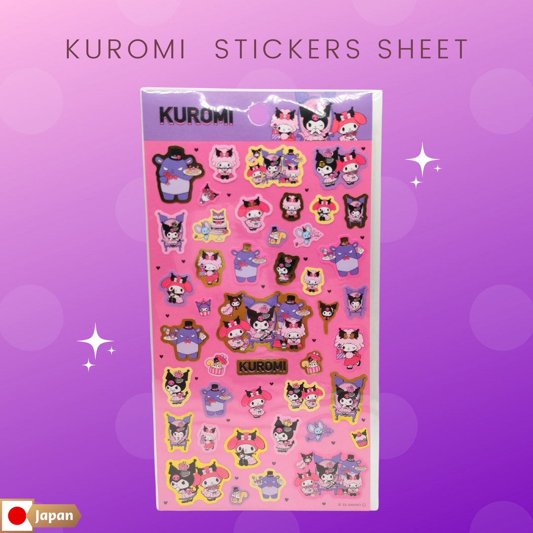Sanrio KUROMI Stickers Sheet,sticker Pack 2022,journal Stickers, Kawaii ...