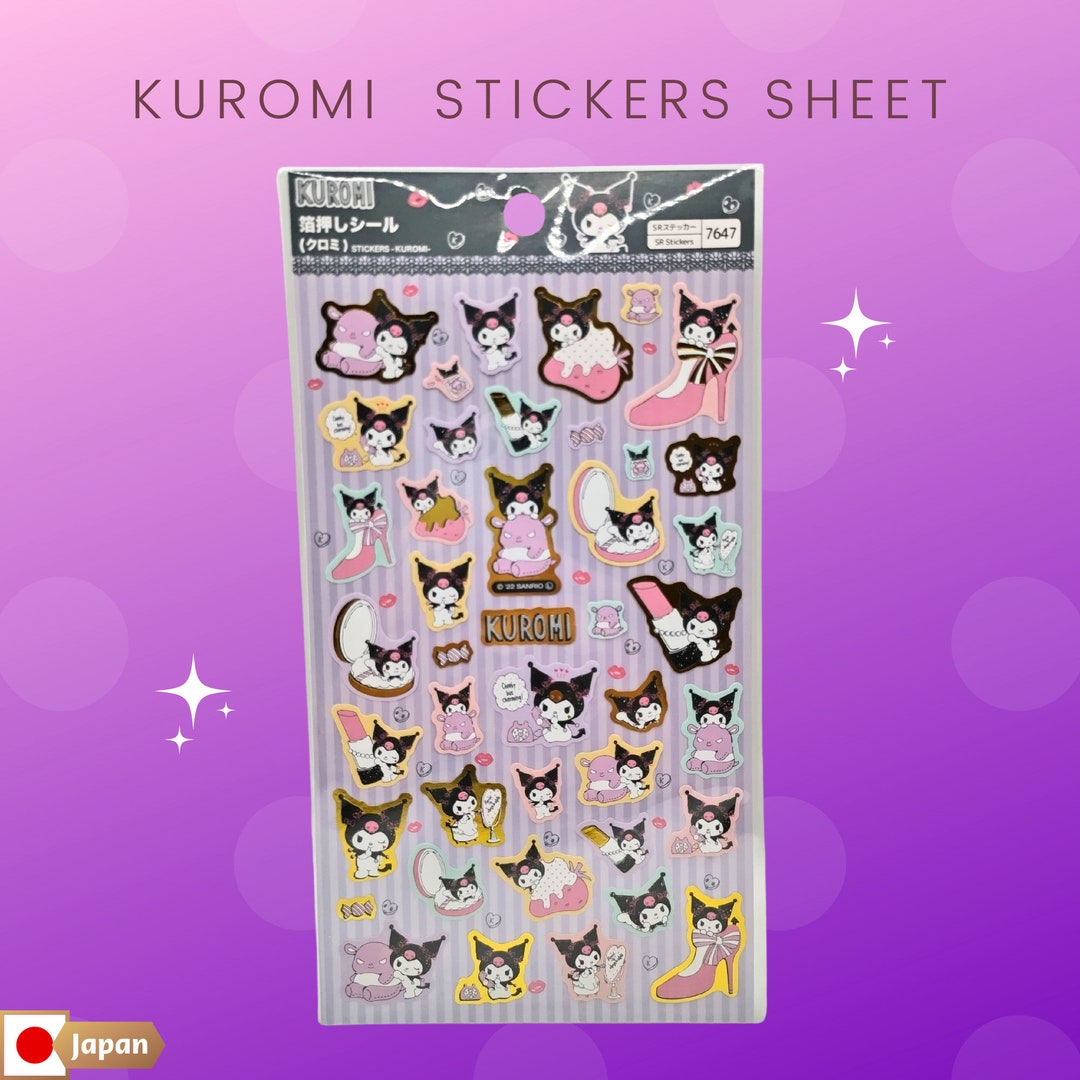 Sanrio KUROMI Stickers Sheet,sticker Pack 2022,journal Stickers, Kawaii ...