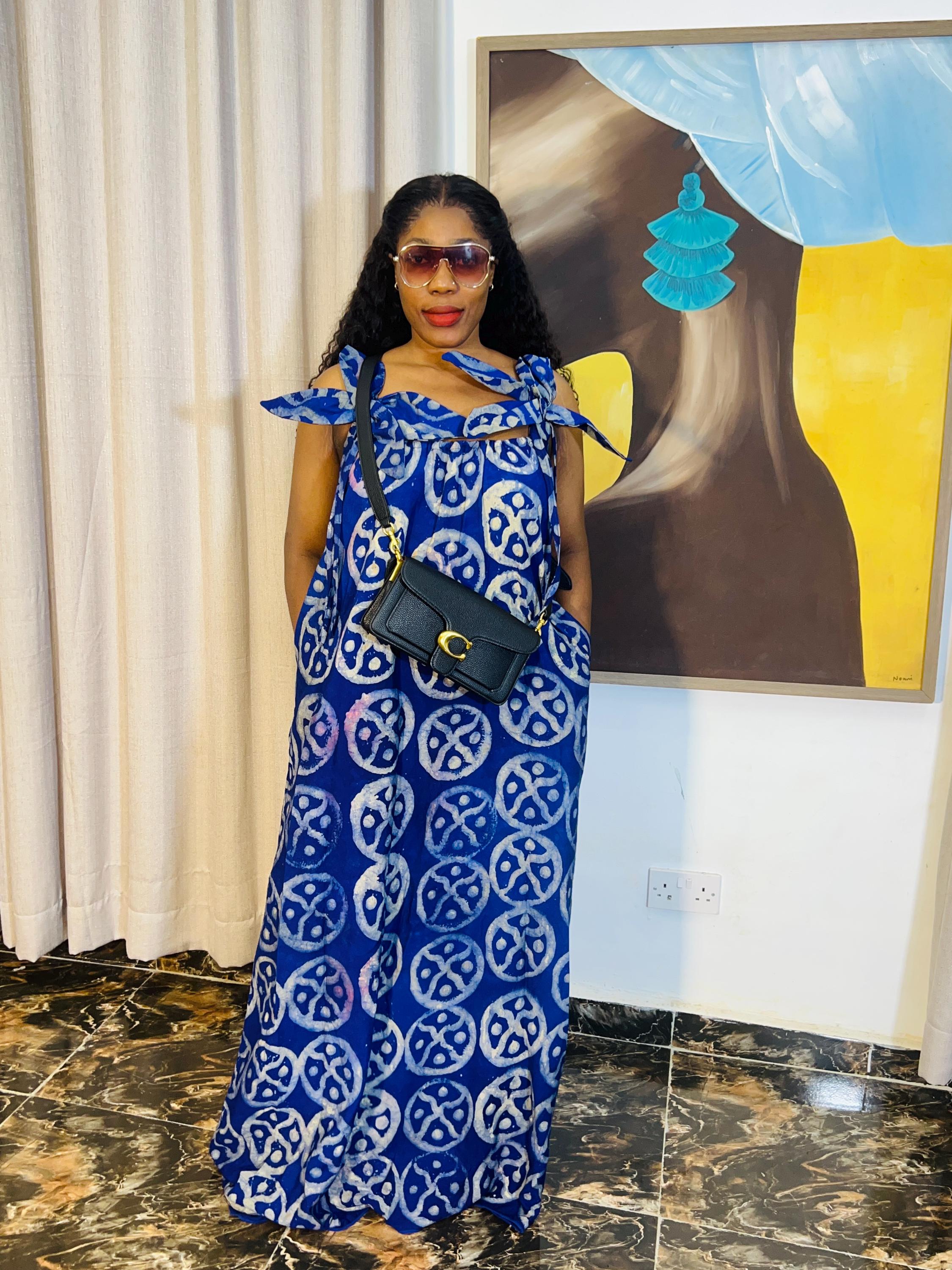Adire Crepe Boubou Dress: African Tie-dye Kaftan - One Size - Etsy