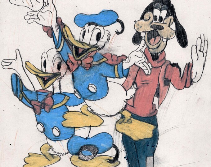 Goofy Double Donald (original Drawing) - Etsy